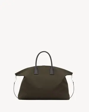 Saint Laurent Bowling Tote In Cotton Canvas