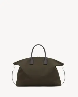 Saint Laurent Bowling Tote In Cotton Canvas