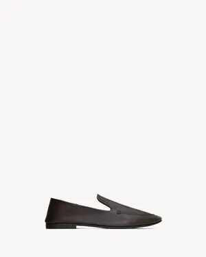 Saint Laurent Saint Laurent Alain Slippers In Smooth Leather Brown