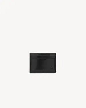 Saint Laurent Cassandre Shadow Card Case In Patent Leather - Black