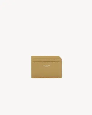Saint Laurent Paris Open Card Case In Smooth Leather - Amber Soil