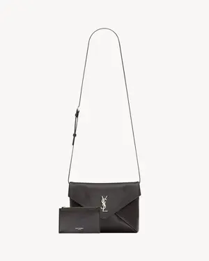 Saint Laurent Cassandre Envelope Messenger In Leather