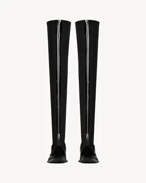 Saint Laurent Romeo Over-the-knee Boots In Patent Leather And Vinyl
