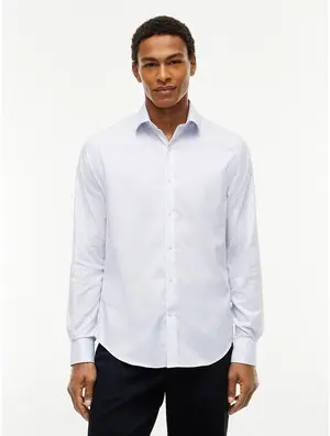 Tommy Hilfiger Slim Fit Thflex Check Dress Shirt 15.5/32 - Blue