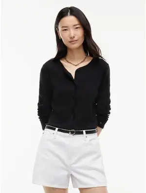 Tommy Hilfiger Pointelle Cardigan T-shirt - Black