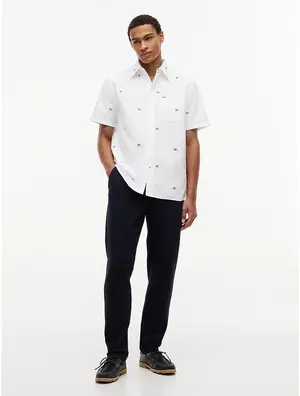 Tommy Hilfiger Classic Fit Allover Flag Oxford Shirt