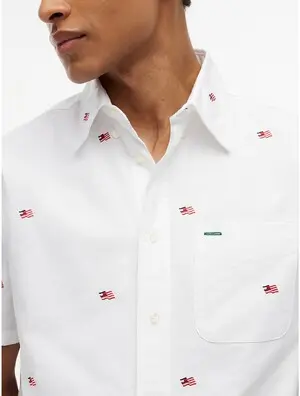 Tommy Hilfiger Classic Fit Allover Flag Oxford Shirt