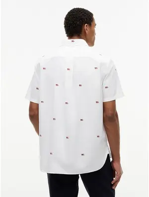 Tommy Hilfiger Classic Fit Allover Flag Oxford Shirt
