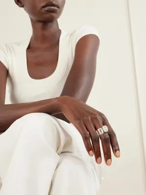 SIMUERO Sterling And Prehnite Ring - Silver