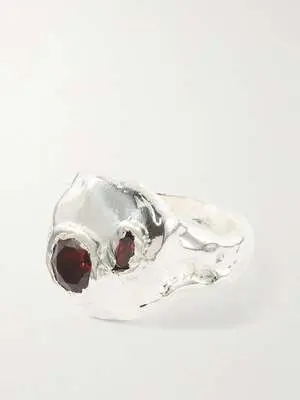 SIMUERO Coco Sterling And Garnet Ring