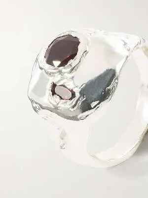 SIMUERO Coco Sterling And Garnet Ring