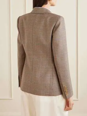 BLAZÉ MILANO Saona Charmer Double-breasted Checked Virgin Wool Blazer