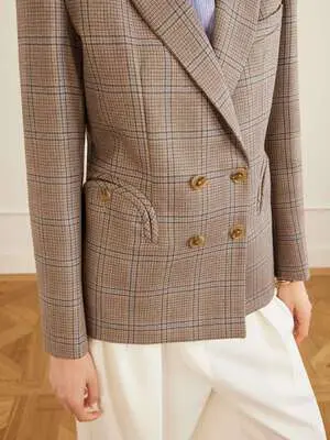 BLAZÉ MILANO Saona Charmer Double-breasted Checked Virgin Wool Blazer