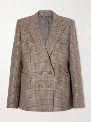 BLAZÉ MILANO Saona Charmer Double-breasted Virgin Wool Blazer - Neutrals