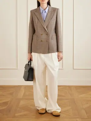 BLAZÉ MILANO Saona Charmer Double-breasted Virgin Wool Blazer - Neutrals