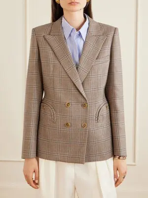 BLAZÉ MILANO Saona Charmer Double-breasted Virgin Wool Blazer - Neutrals