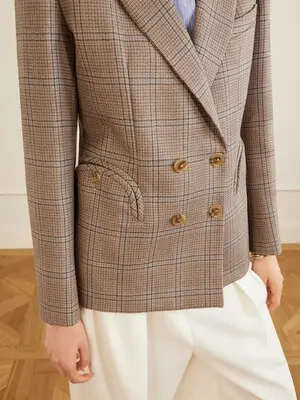 BLAZÉ MILANO Saona Charmer Double-breasted Virgin Wool Blazer - Neutrals