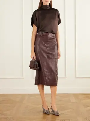 Brunello Cucinelli Draped Silk-satin Blouse