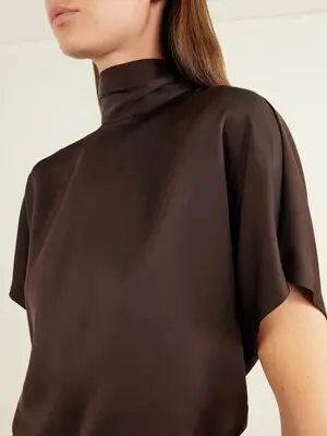 Brunello Cucinelli Draped Silk-satin Blouse
