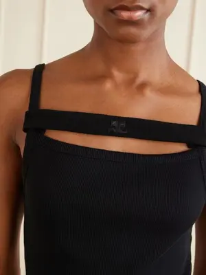 COURREGES 90's Ribbed Cotton-blend Jersey Tank