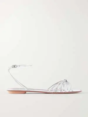 AQUAZZURA Anima Leather Flats - Silver