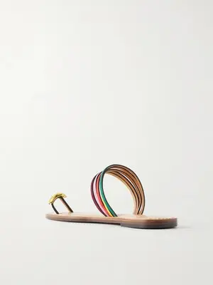 AMANU The Lusaka Embellished Suede Sandals
