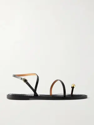 AMANU Amanu The Marrakech Embellished Leather Flats Black