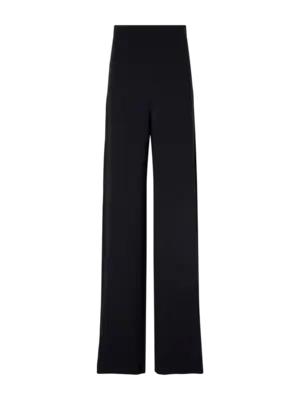 Max Mara Crepe Wide-leg Tailored Trousers - Black