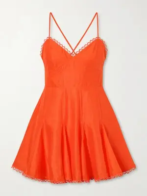 Charo Ruiz Ibiza Marlene Guipure Lace-trimmed Mini Dress - Red