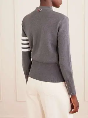 Thom Browne Grosgrain-trimmed Striped Cotton Cardigan