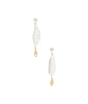 LOREN STEWART 14kt Citrine, Sapphire And Pearl Drop Earrings - Gold
