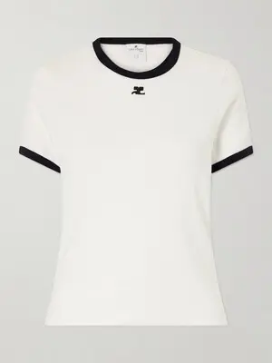 COURREGES Cotton-jersey T-shirt - White