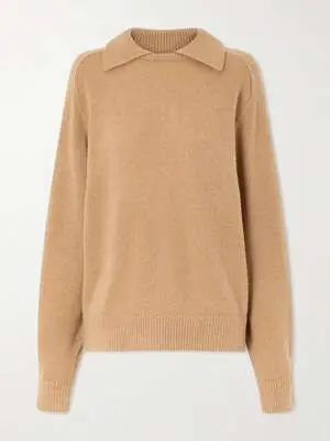 Khaite Jackson Wool And Cashmere-blend Sweater - Beige