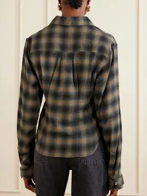 Our Legacy Envelop Checked Cotton And Wool-blend Shirt - Gray