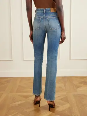 Saint Laurent High-waisted Straight-leg Pants - Blue