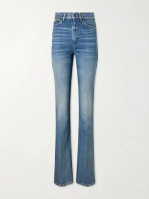 Saint Laurent High-waisted Straight-leg Jeans - Blue