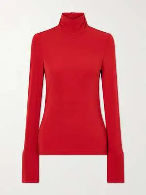 COURREGES Jersey Rollneck Top
