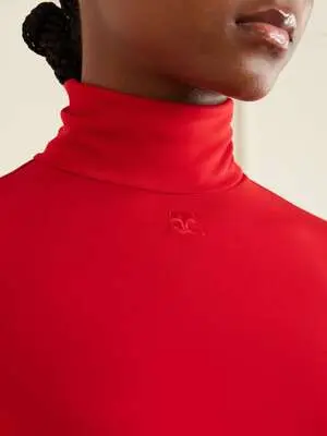 COURREGES Jersey Rollneck Top