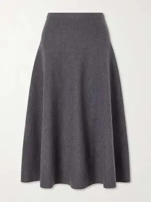 Brandon Maxwell The Miller Wool-felt Midi Skirt - Gray
