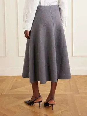 Brandon Maxwell The Miller Wool-felt Midi Skirt