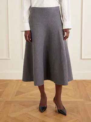 Brandon Maxwell Miller Wool Midi Skirt