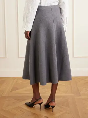 Brandon Maxwell Miller Wool Midi Skirt