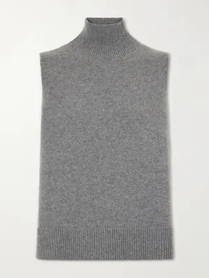 Brandon Maxwell Brandon Maxwell Bruno Wool And Cashmere-Blend Turtleneck Tank Gray