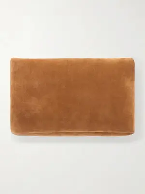 Saint Laurent Cassandre Suede Clutch - Brown