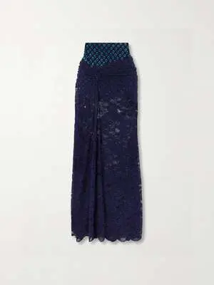 Rabanne Lace Maxi Skirt - Navy