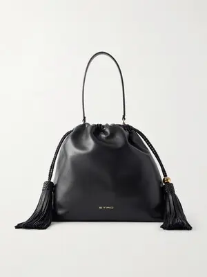 Etro Kalispera Tasseled Leather Shoulder Bag - Black