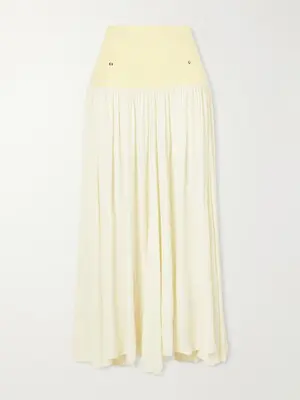 Rabanne Cotton And Crepe Maxi Skirt