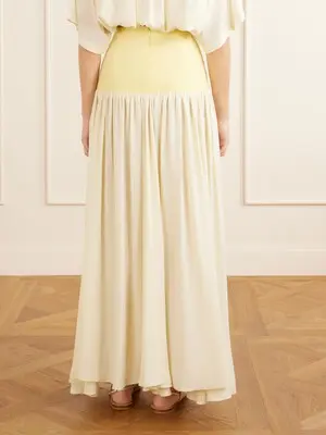 Rabanne Cotton And Crepe Maxi Skirt