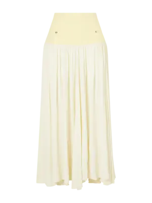 Rabanne Cotton And Crepe Maxi Skirt - Yellow