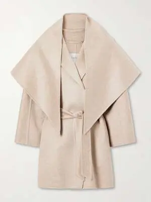 Max Mara Belted Scarf-detailed Cashmere Coat